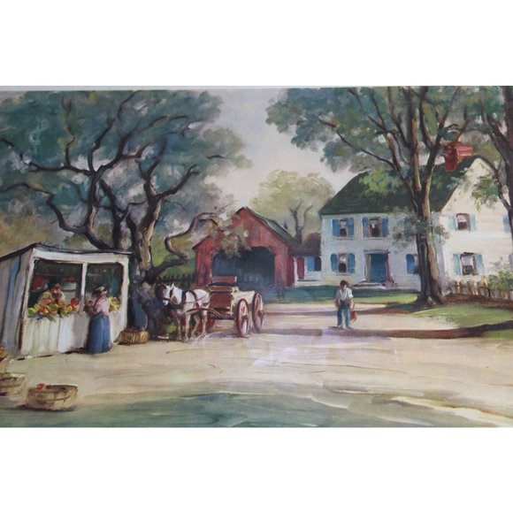 H. C. Wolcott | Art | Vintage H C Wolcott Print New England Village ...